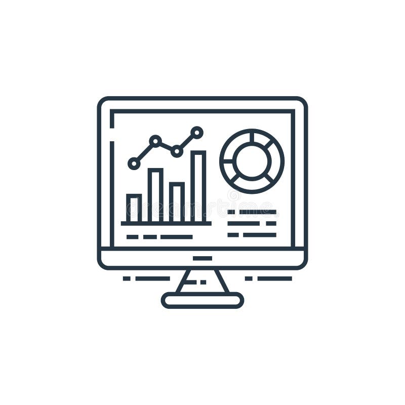 Online Analytical Icon Vector from Data Analysis Concept. Thin Line ...