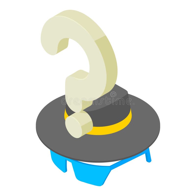 Online Anonymity Icon Isometric Vector. Men Hat Sunglasses and Question ...