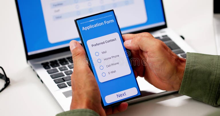 Online Application Form on Mobile Phone Stock Image - Image of ...