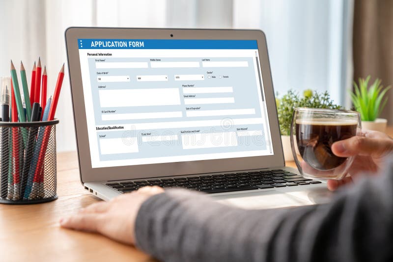 Online Application Form for Modish Registration Stock Image - Image of ...