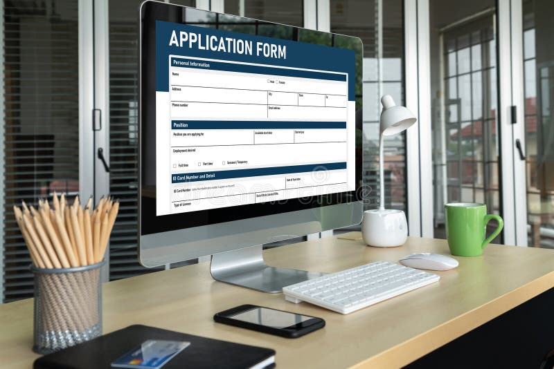 Online Application Form for Modish Registration Stock Image - Image of ...
