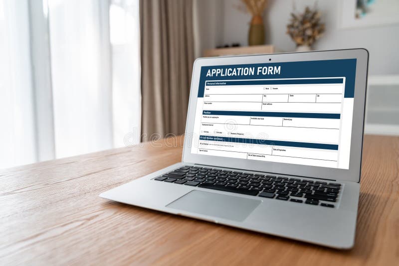 Online Application Form for Modish Registration Stock Image - Image of ...