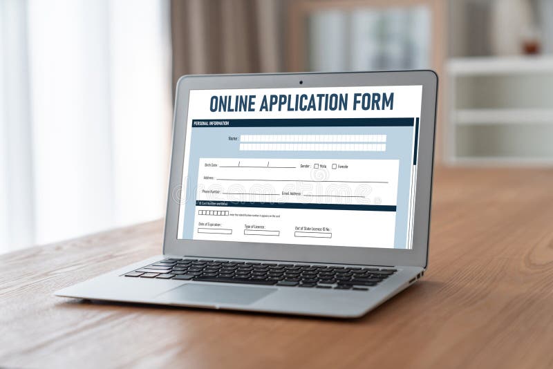 Online Application Form for Modish Registration Stock Image - Image of ...