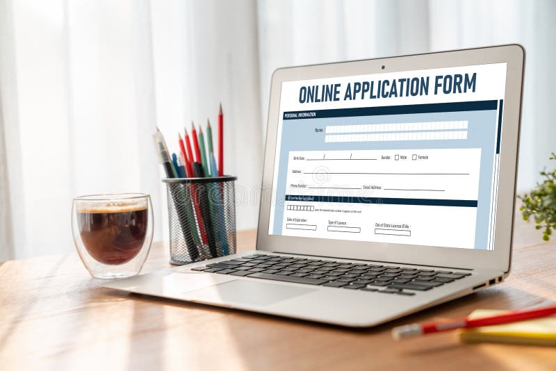 Online Application Form for Modish Registration Stock Image - Image of ...