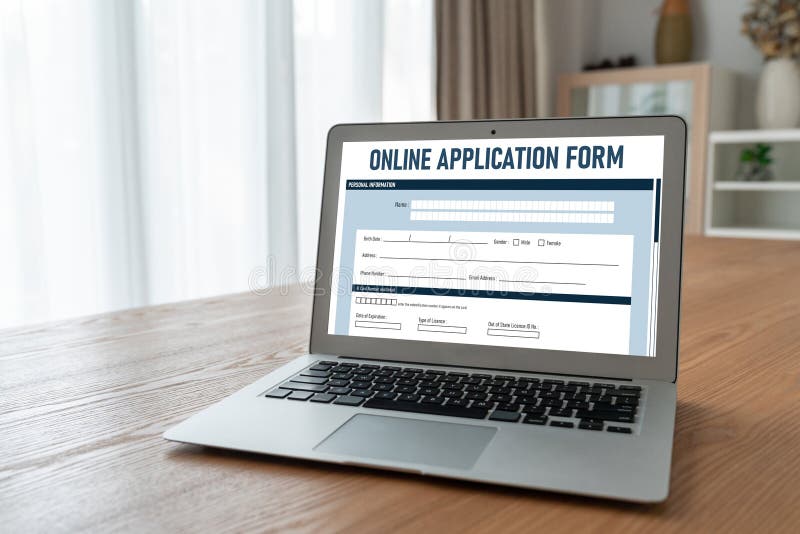 Online Application Form for Modish Registration Stock Image - Image of ...