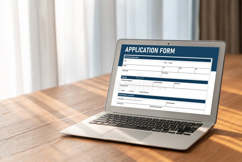 Online Application Form for Modish Registration Stock Photo - Image of ...