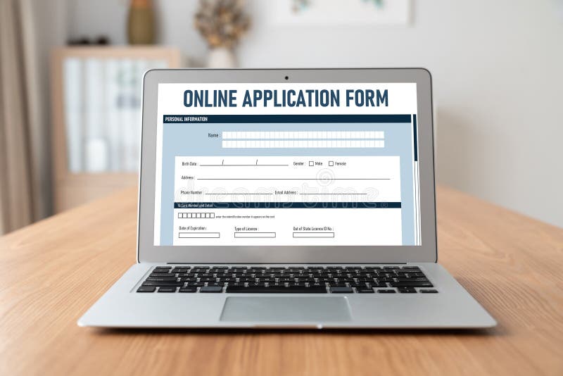 Online Application Form for Modish Registration Stock Photo - Image of ...