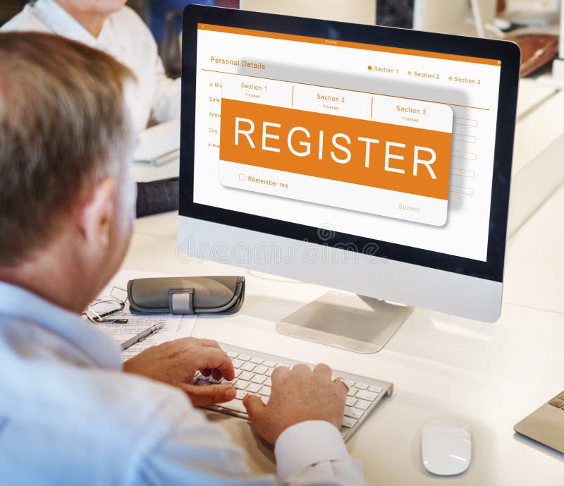 Online Application Registration Form Graphics Concept Stock Photo ...