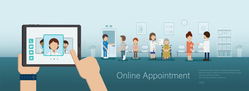 Online appointment banner stock vector. Illustration of flat - 194791536