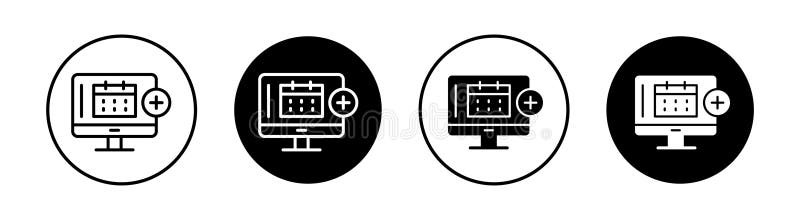 Online Appointment Icon Set. Calendar Booking Phone Computer System ...