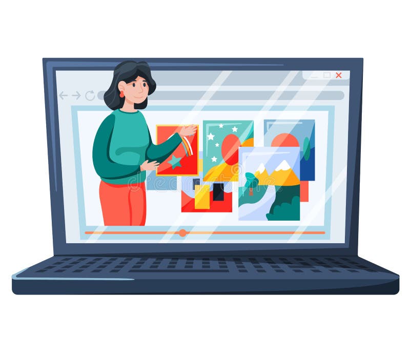 Online Art Class. E-learning, Distance Education. Video Tutorials and ...