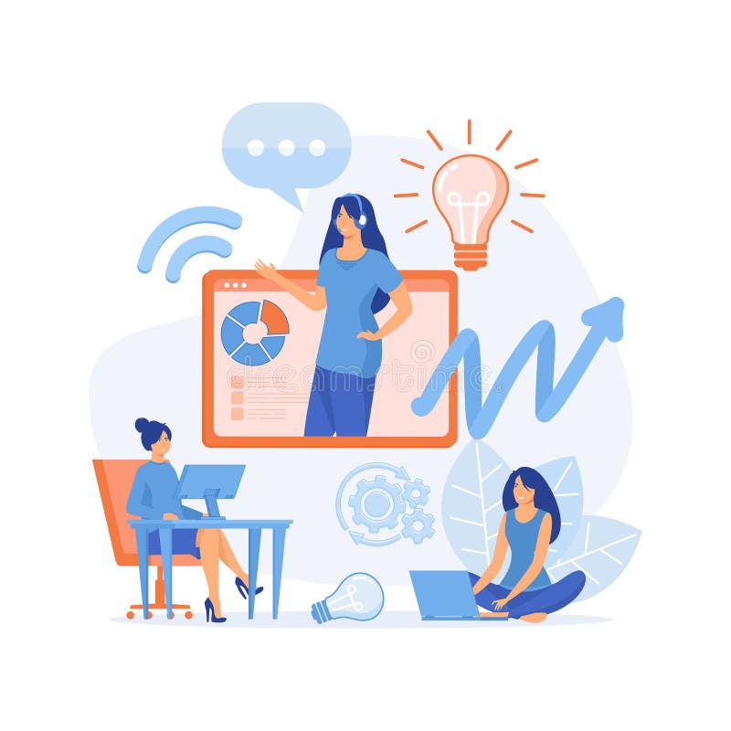 Online Assistant, Virtual Help Service Concept. Stock Vector ...