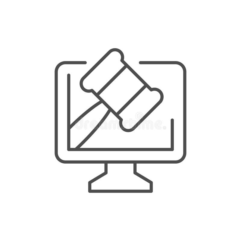 Auction line icon stock vector. Illustration of article - 224777774
