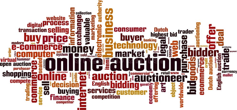 Online auction word cloud stock vector. Illustration of open - 282939855