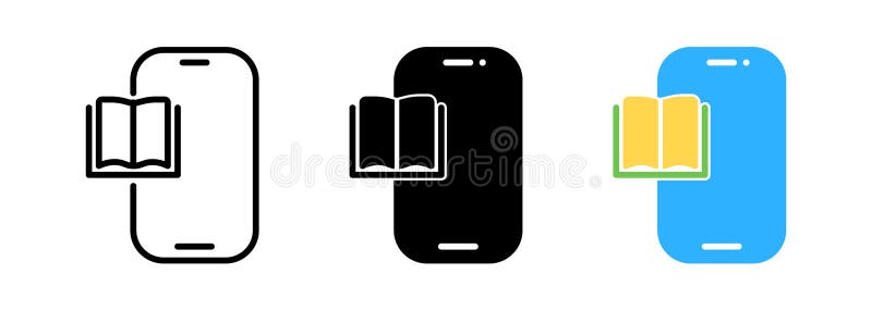 Online Audio Book App. Digital Reading, Library in Your Phone. Vector ...