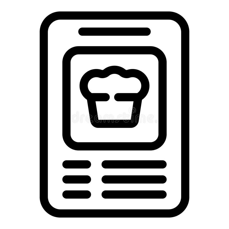Online Bakery Ordering App Showing Muffin Icon Stock Vector ...