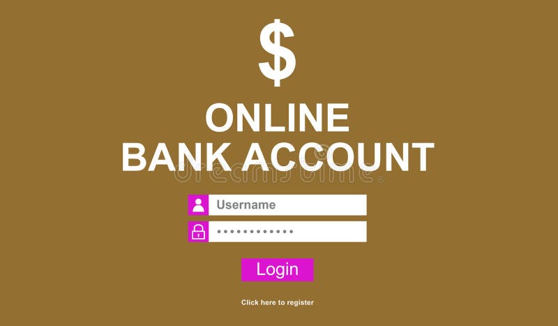 Online Bank Account Concept Stock Illustration - Illustration of credit ...