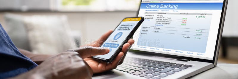 Online Bank Balance Check and Transfer Stock Photo - Image of mobile ...