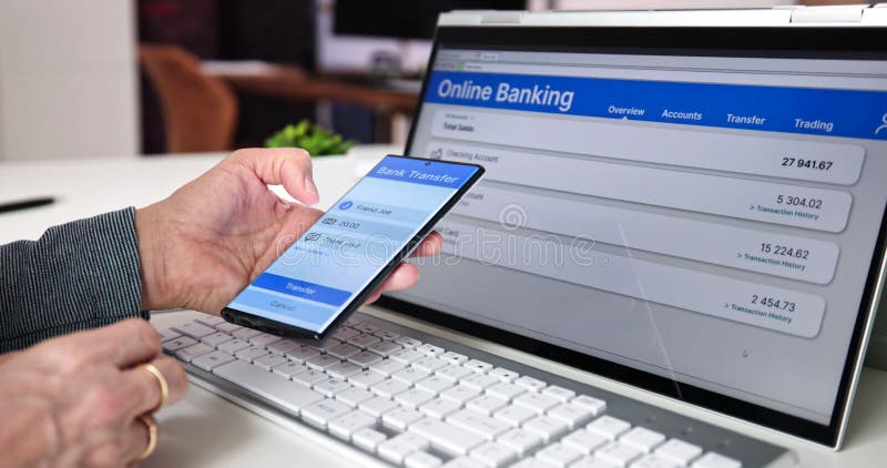 Online Bank Ecommerce Money Transfer 2 Factor Stock Photo - Image of ...