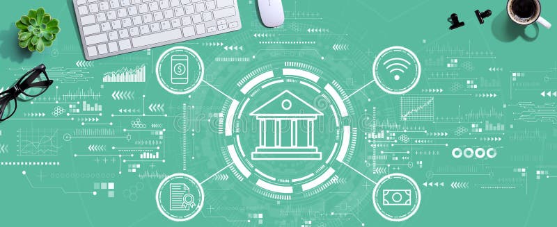 Online Banking Concept with a Computer Keyboard Stock Photo - Image of ...