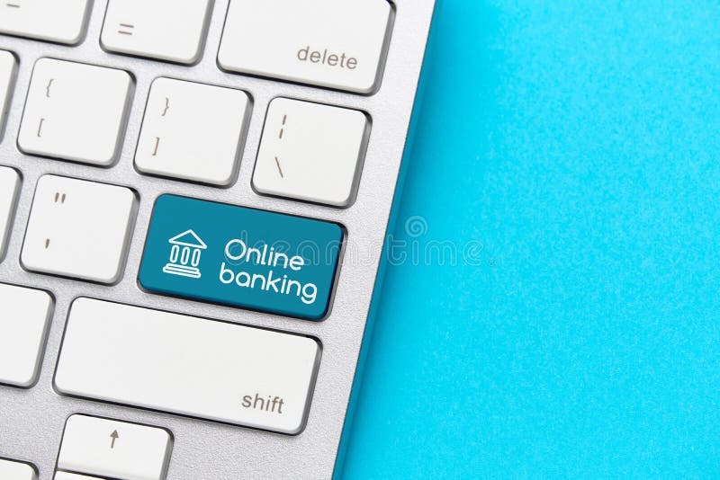 Online Banking Concept on Keyboard with Button Stock Photo - Image of ...