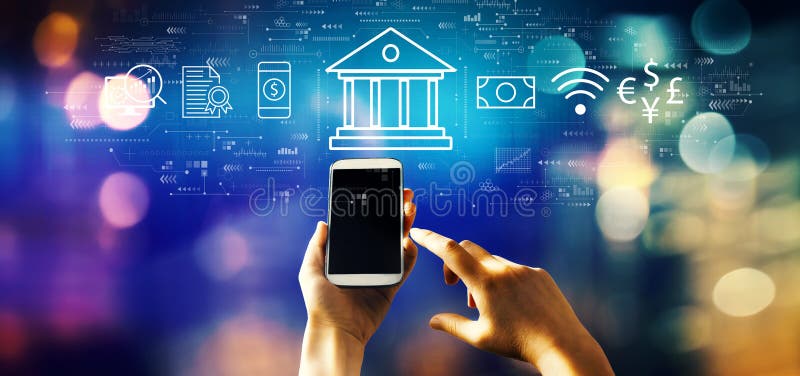 Online Banking Concept with Person Using Smartphone Stock Photo - Image ...