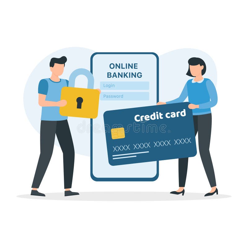 Internet banking is safe stock vector. Illustration of safe - 51145299