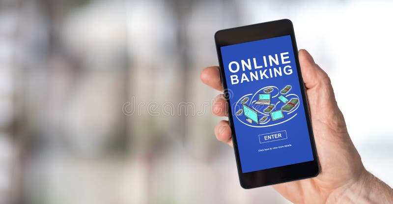 Online Banking Concept on a Smartphone Stock Image - Image of fund ...