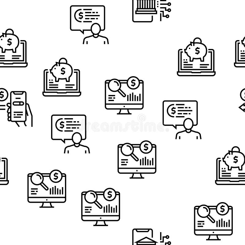 Online Banking Finance Vector Seamless Pattern Stock Vector ...