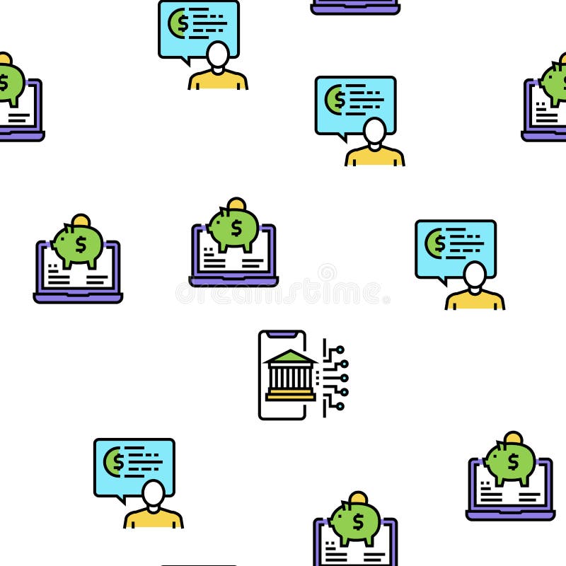 Online Banking Finance Vector Seamless Pattern Stock Vector ...