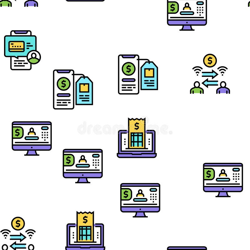 Online Banking Finance Vector Seamless Pattern Stock Vector ...