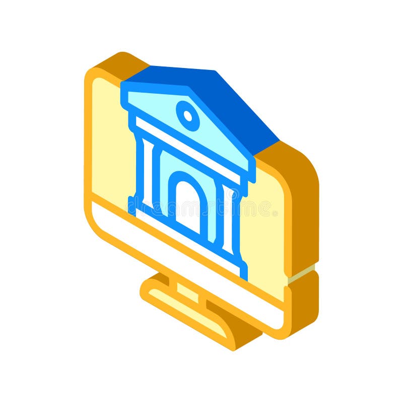Online Banking Isometric Icon Vector Illustration Stock Vector ...