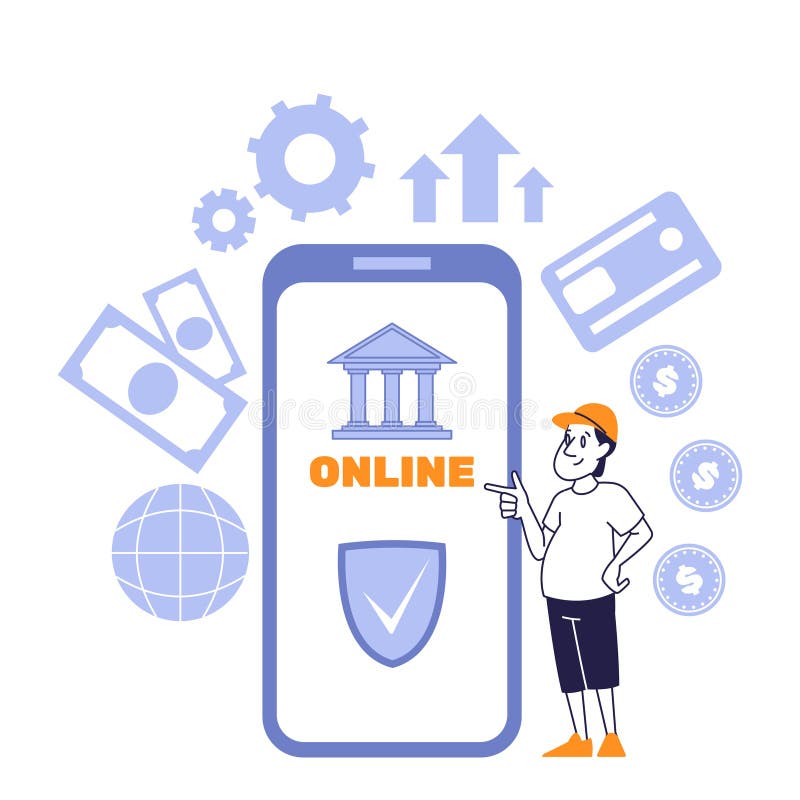 Online Banking and Mobile Finance Concept Stock Vector - Illustration ...
