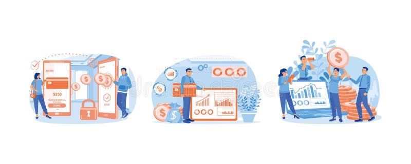 Online Banking Services. Make Transactions Online Stock Vector ...