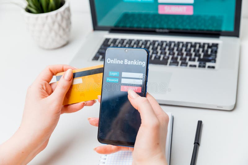 Online Banking Technology Ecommerce Commercial Concept Stock Image ...