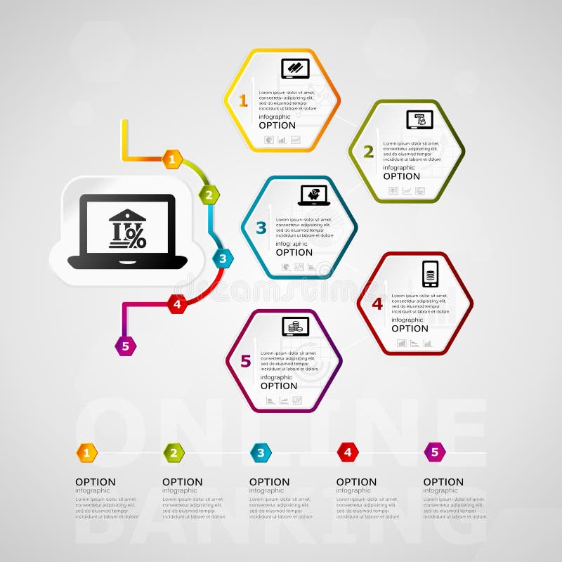 Online Banking Timeline Infographics Stock Vector - Illustration of ...