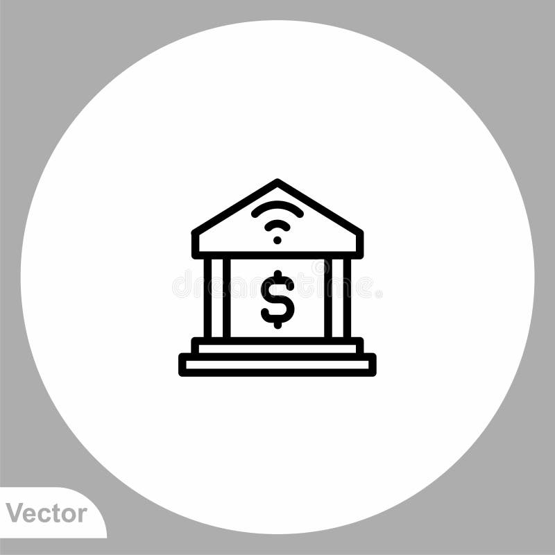 Online Banking Vector Icon Sign Symbol Stock Vector - Illustration of ...