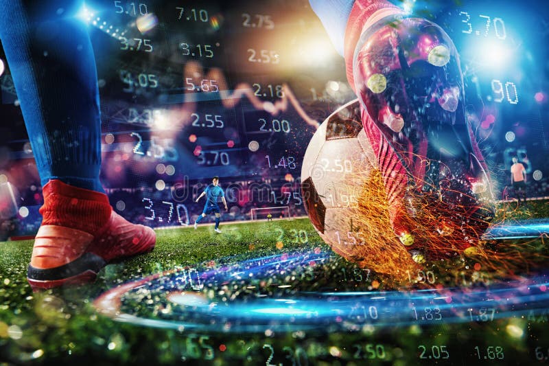 Online Bet and Analytics and Statistics for Soccer Game Stock Image ...