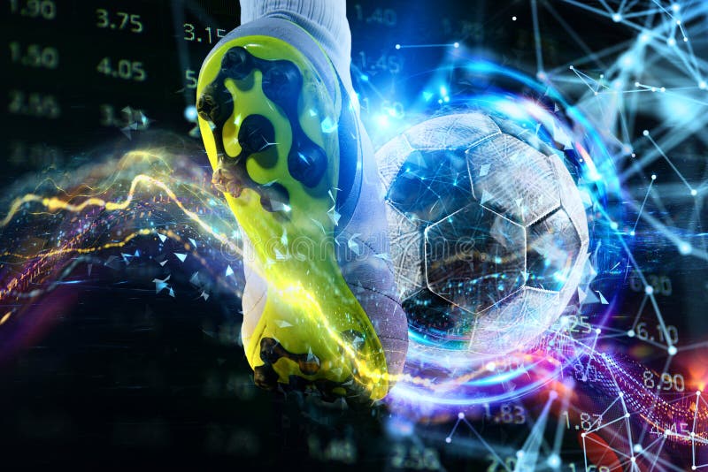 Online Bet and Analytics and Statistics for Soccer Game Stock Image ...