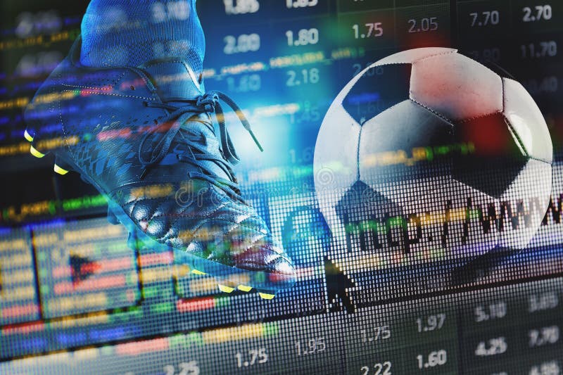 Online Bet and Analytics and Statistics for Soccer Game Stock Photo ...