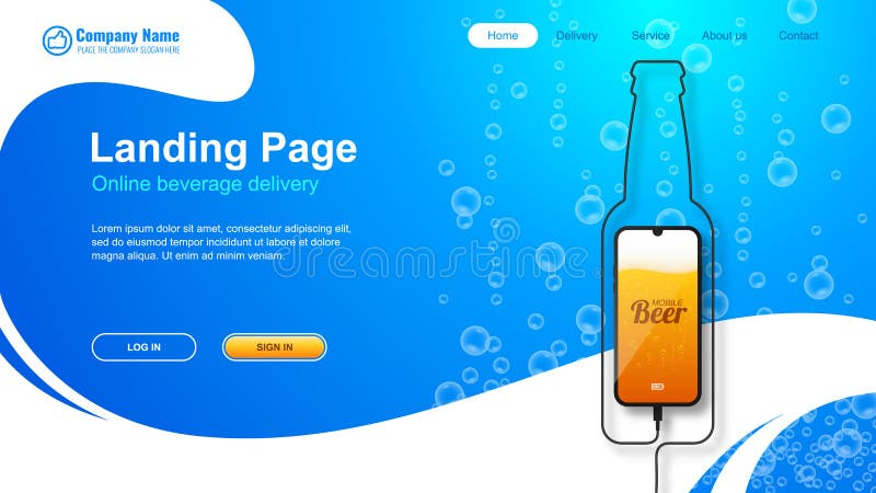 Online Beverage Delivery Website Page. Stock Vector - Illustration of ...