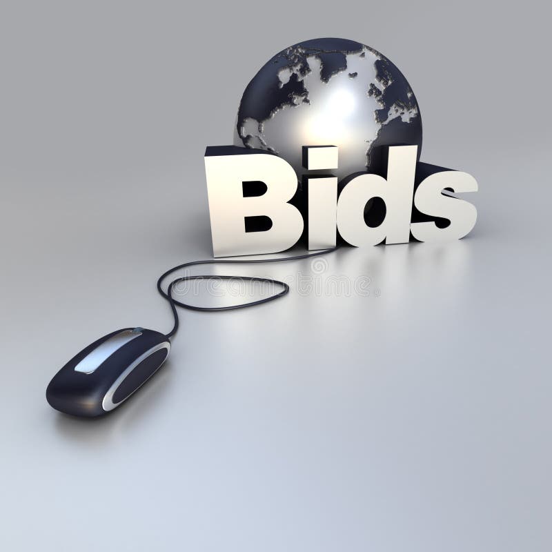 Online bid stock illustration. Illustration of computer - 11678081