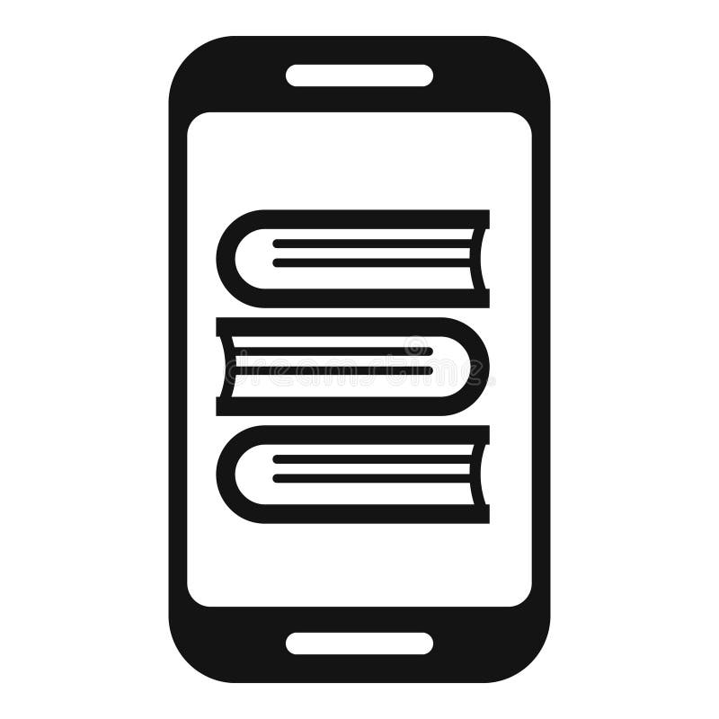 Online Book Stack Icon Simple Vector. Reading Digital Device Stock ...