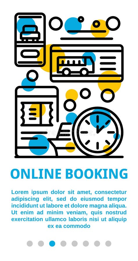 Online Booking Banner, Outline Style Stock Vector - Illustration of ...