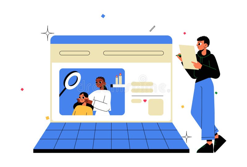 Online Booking for Beauty Services in Flat Vector Illustration ...