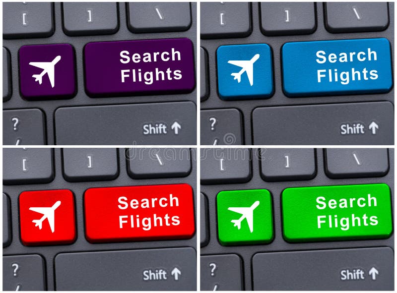 Online Booking Concept with Search Flights Button Stock Image - Image ...