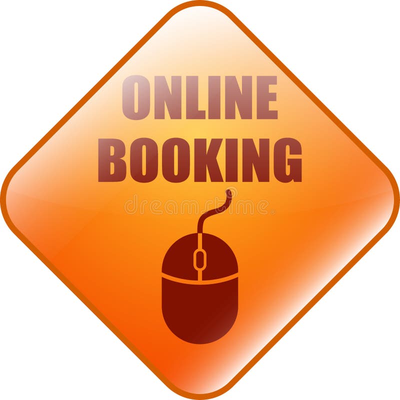 Online Booking Icon Web Button Stock Illustration - Illustration of blue, cliked: 120164005