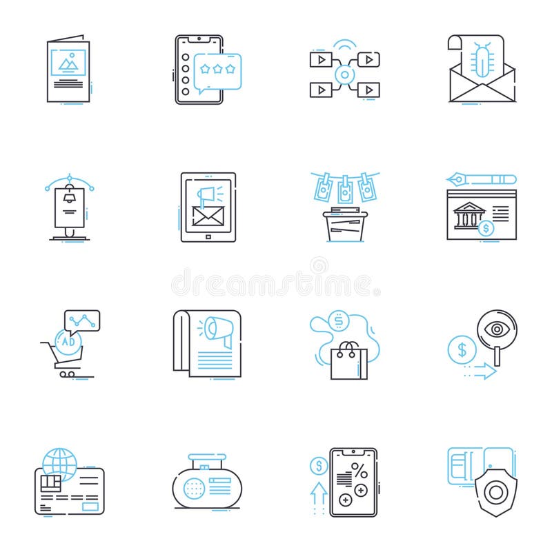 Online Booking Linear Icons Set. Reservation, Platform, Schedule ...