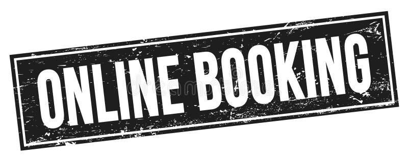 ONLINE BOOKING Text on Black Grungy Rectangle Stamp Stock Illustration ...