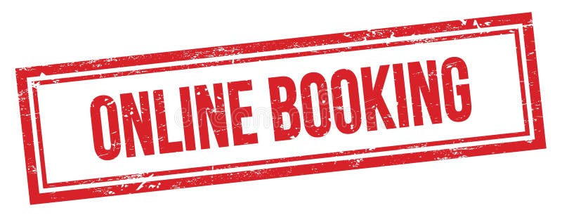 ONLINE BOOKING Text on Red Grungy Vintage Stamp Stock Illustration ...